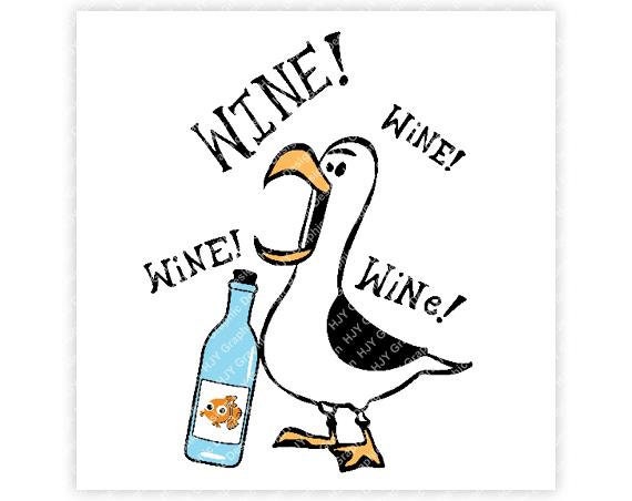 Finding Nemo Seagull Wine Dory Epcot Food Digital - Etsy
