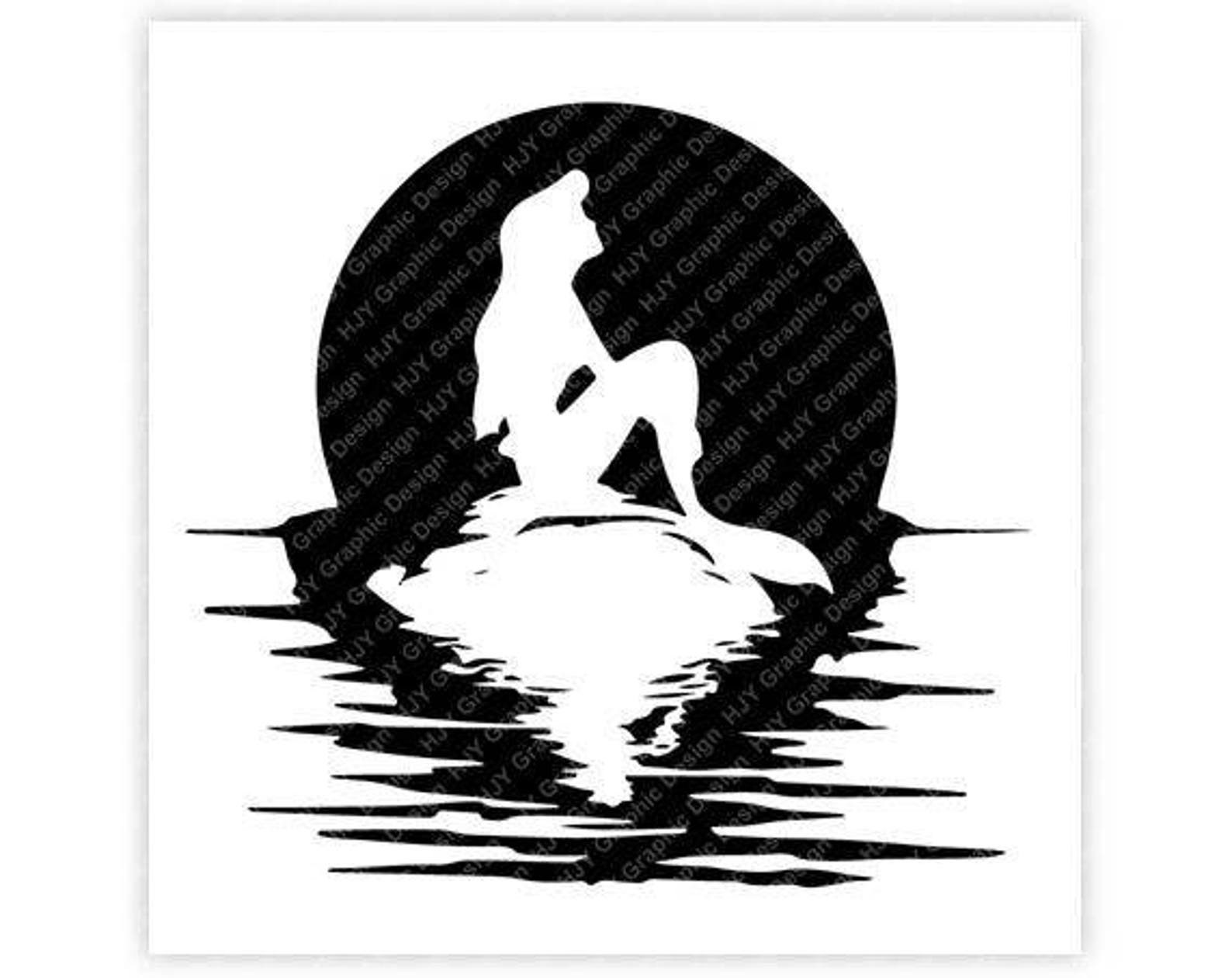 Little, Mermaid, Ariel, Sunset, Water, Fins, Digital, Download, Tshirt ...