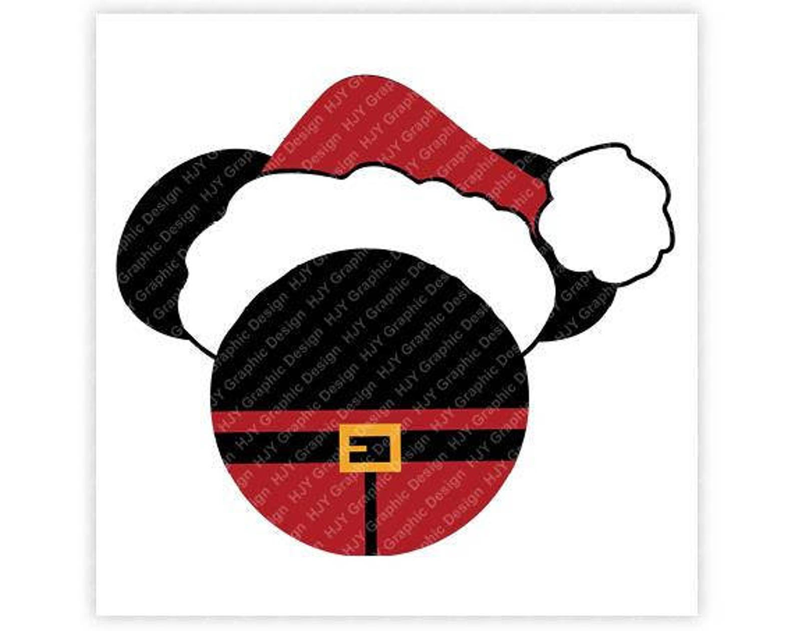Christmas Santa Mickey Minnie Mouse Ears Head Icon - Etsy