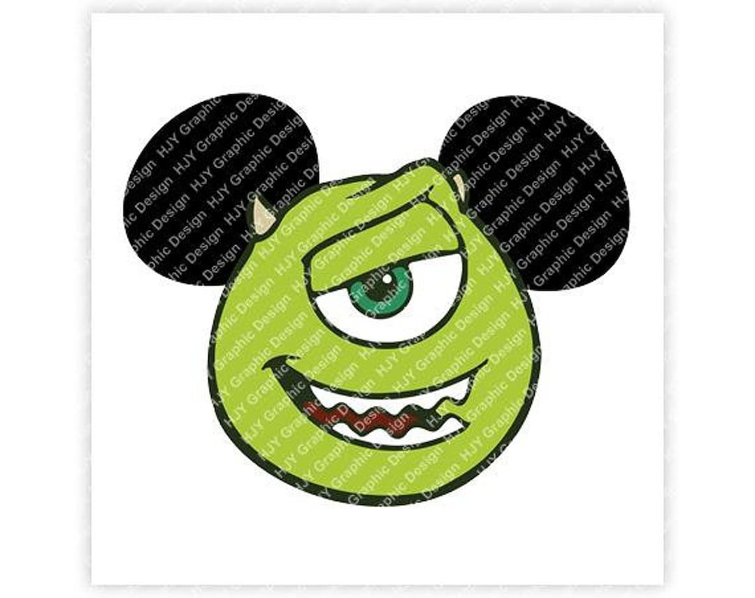 Monsters, Inc, Mike, Wazowski, Mickey, Mouse, Head, Ears, Icon, Digital ...