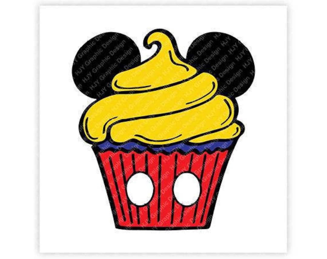 Mickey, Minnie, Mouse, Cupcake, Birthday, Icon, Head, Ears, Digital ...