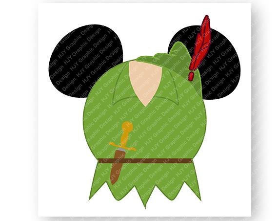 Peter Pan Mickey Mouse Head Icon Ears Digital - Etsy
