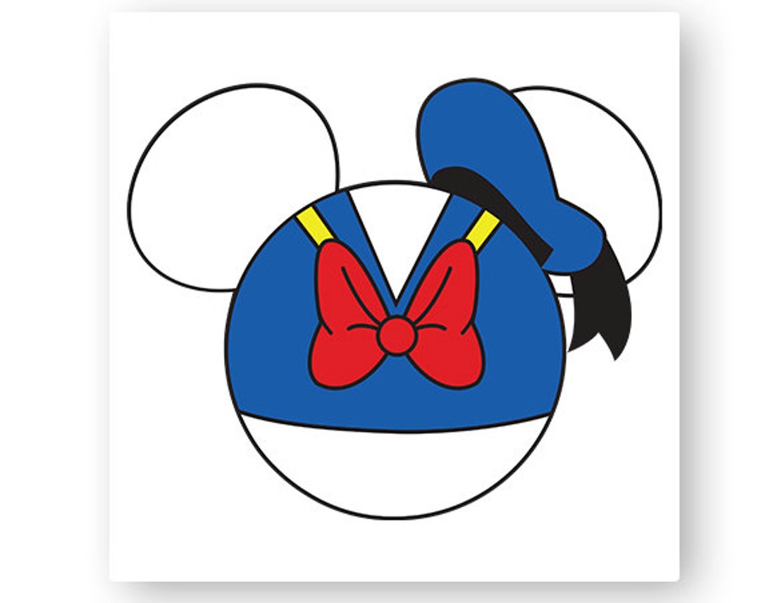 Donald Duck Mickey Mouse Head Icon Ears Digital Download Tshirt Cut File SVG Iron On Transfer Etsy
