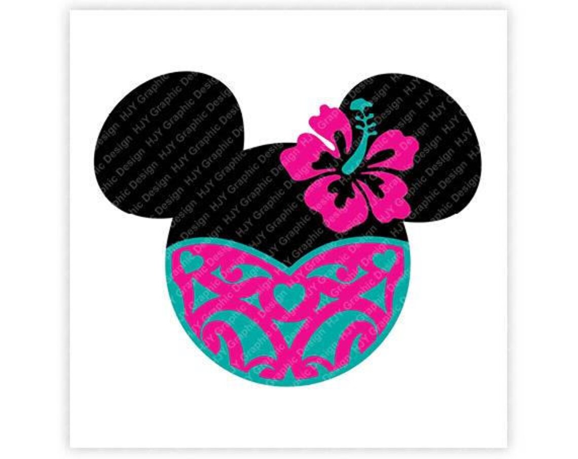 Minnie Hawaiian Hawaii Dress Flower Mouse Head Icon - Etsy