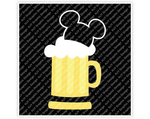 Disney Beer Mug Glass Icon Mickey Logo Head Mouse Ears | Etsy