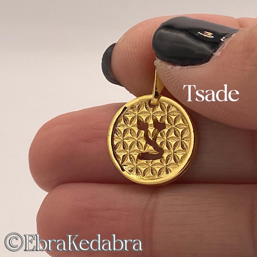 Spiritual 'tsade' Pendant | 18K Gold-dipped Sacred Geometry ...