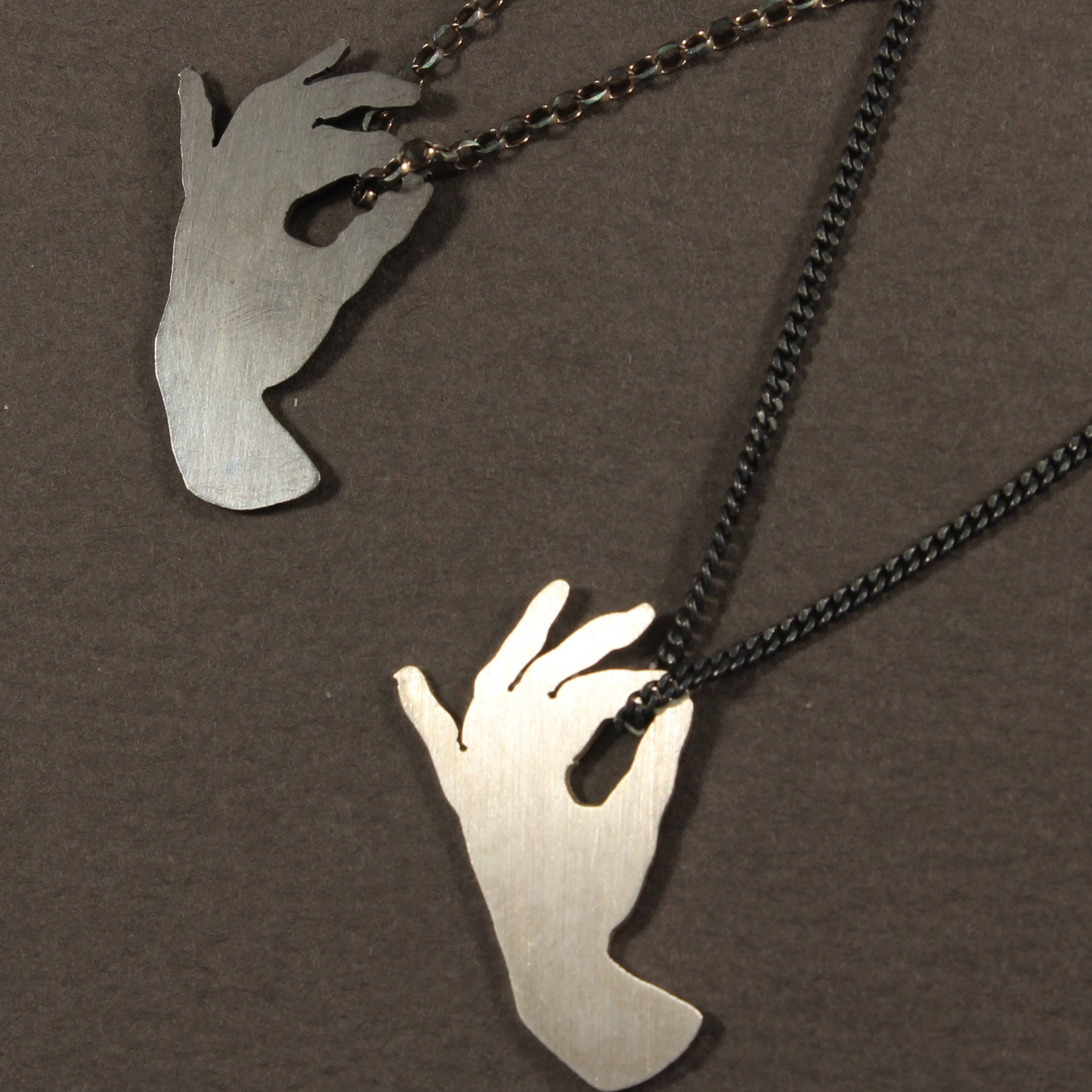 Hand Pendant - Sterling Silver Pendant, Handmade - Etsy UK