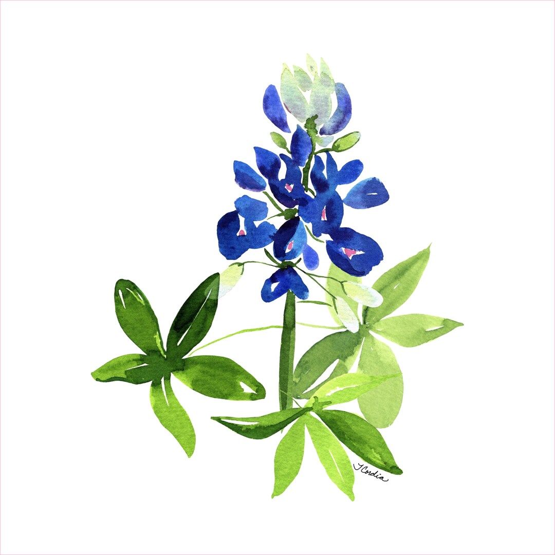 Bluebonnet Single Stem, Quilt Block, Lupines - Wildflowers, Fabric Art ...