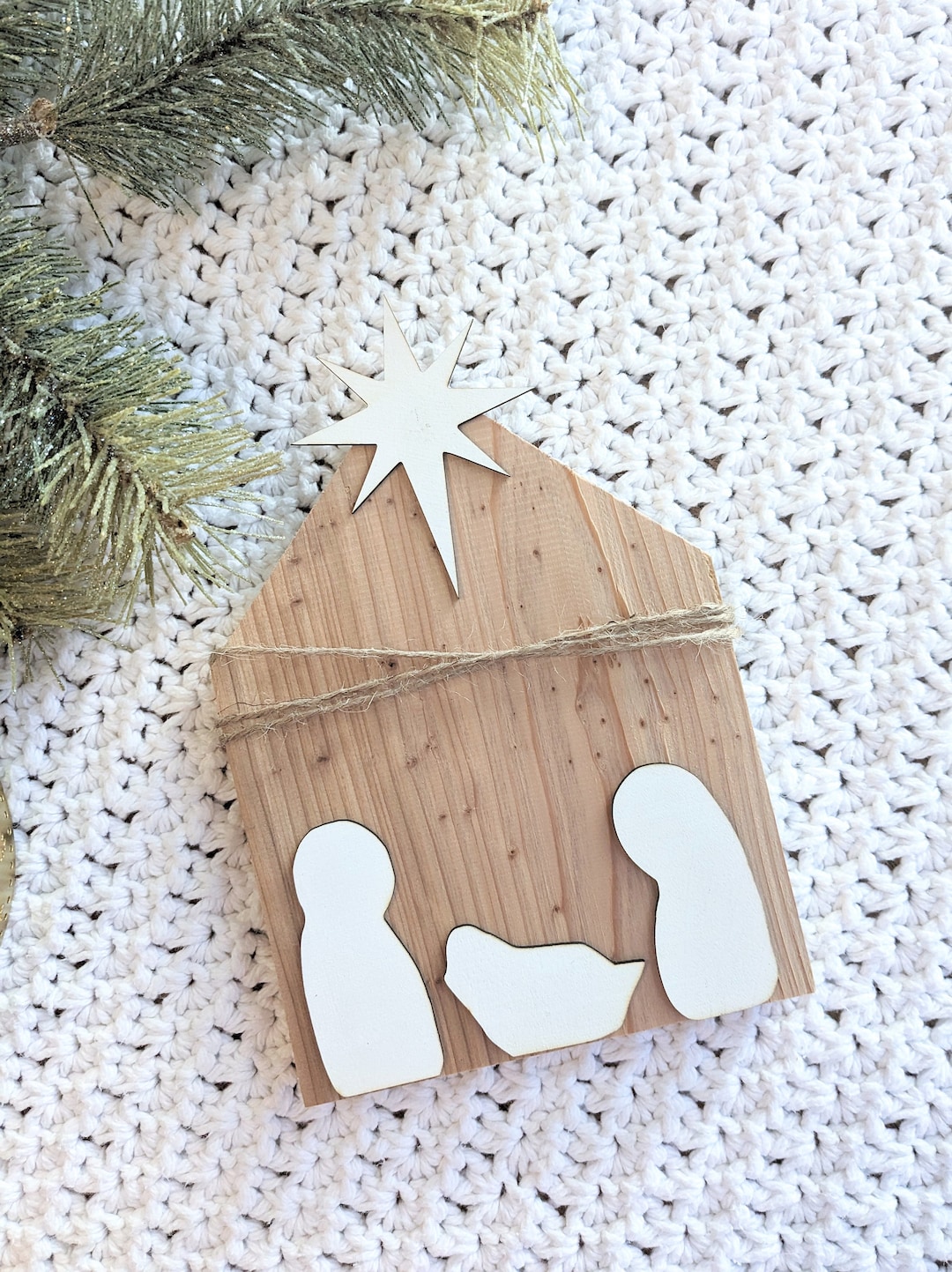 Wooden Nativity Scene Christmas Nativity Manger Simple Farmhouse ...