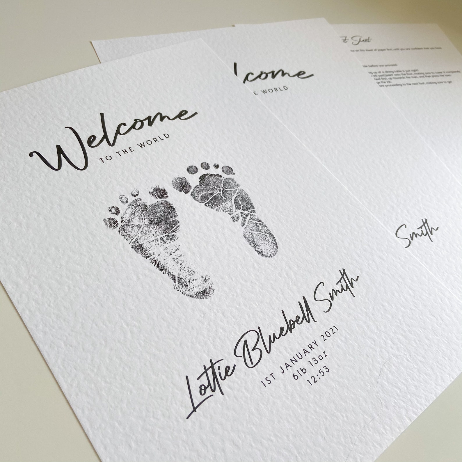 Simplistic Personalised Baby Footprint Kit Newborn Gift - Etsy