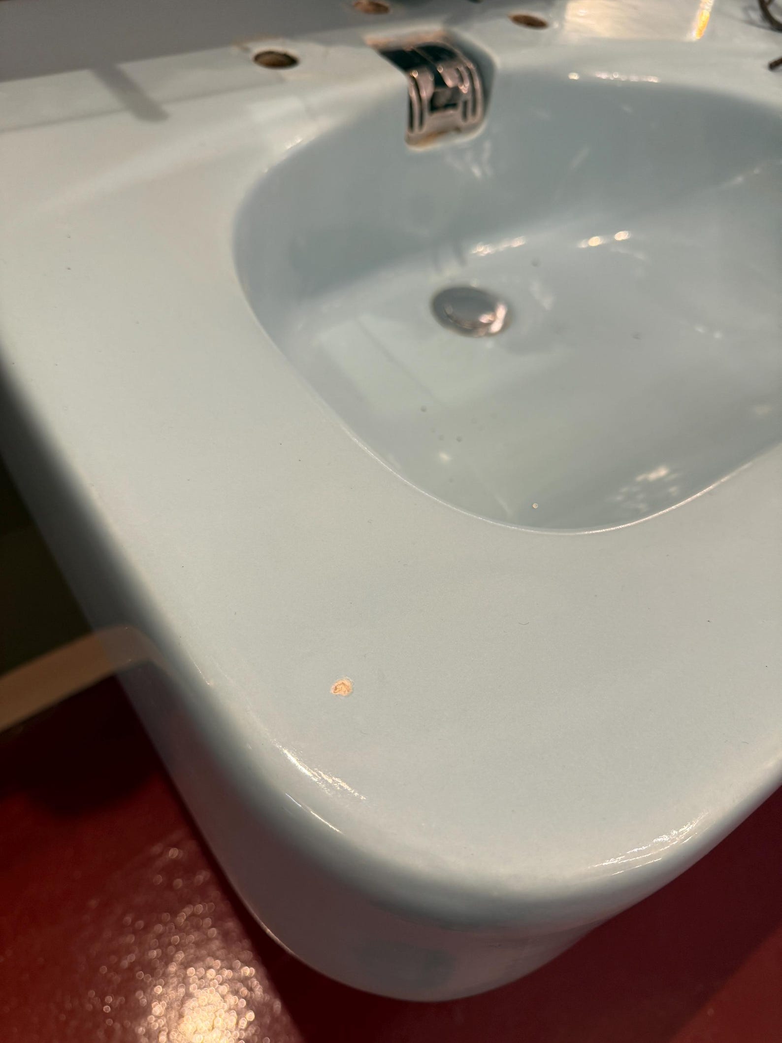 Rare Powder Blue Double Mid-century Wash Basin With Pedestal | 1950s ...