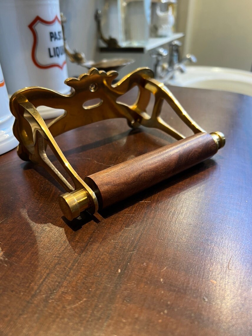 Toiletrolhouder Toiletrolhouder Retro Stijl Gepolijst Messing - Etsy