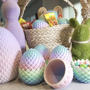 3D Printed Dragon Scale Easter Egg - Crystal-like Decorative Fantasy ...