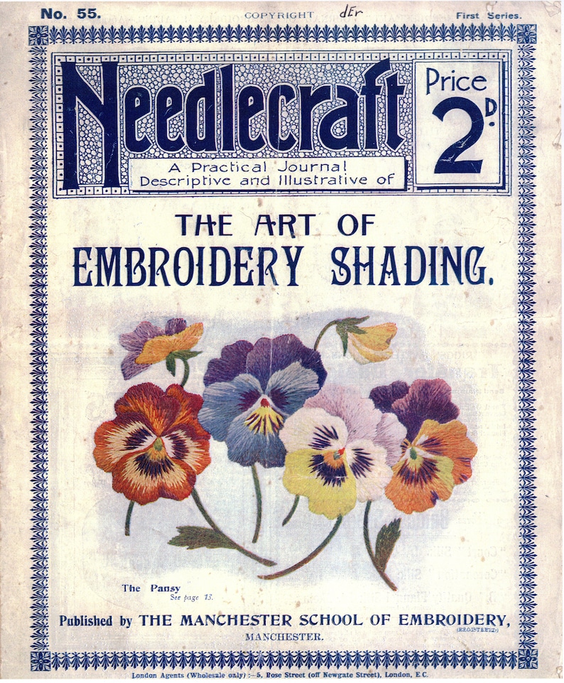 Needlecraft: the Art of Embroidery Shading #55 - 1905 Antique Book ...