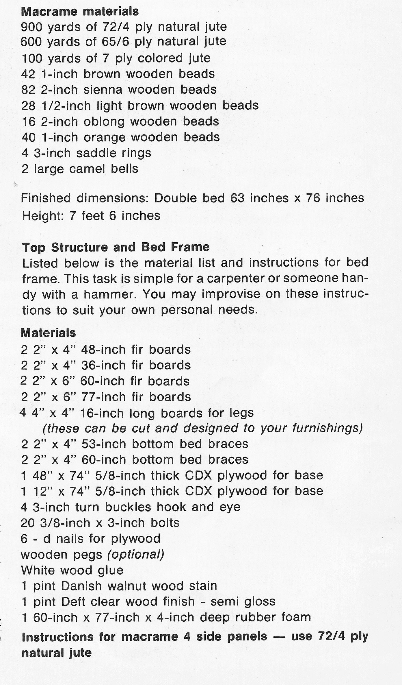 Vintage Macrame Bed Pattern - Digital Download in PDF Format ...