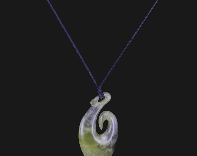 Maori Style Jade Fish Hook Pendant Symbol of Strength Luck for Your ...