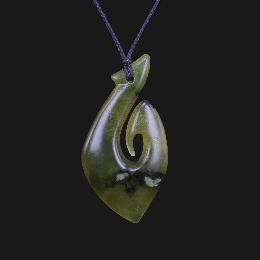 Traditional Her Matau Fish Hook Design Jade Pendant Necklace - Etsy