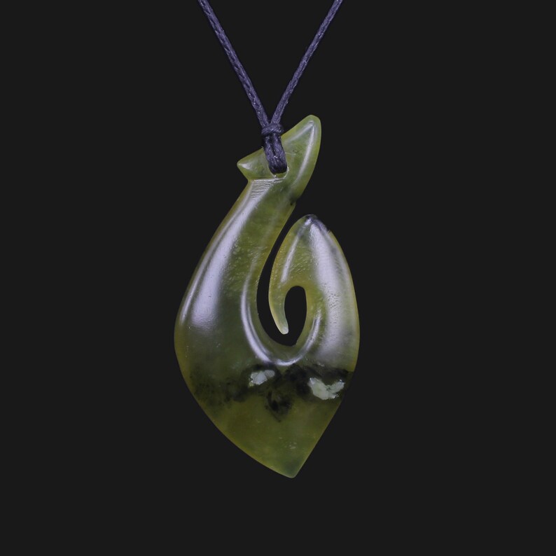 Traditional Her Matau Fish Hook Design Jade Pendant Necklace - Etsy