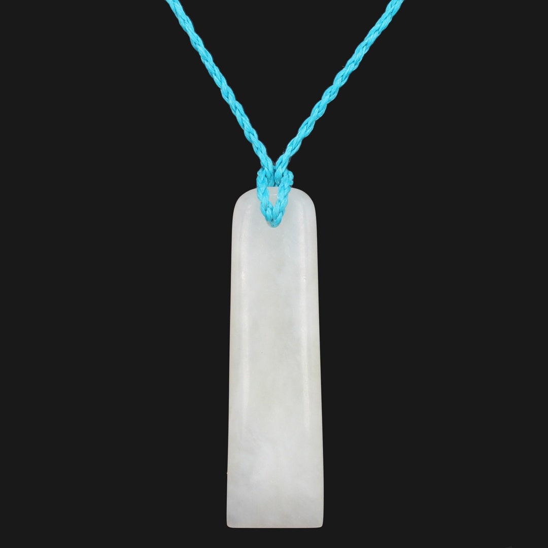 Hand-carved Maori Toki Style Pure White Jade Pendant - Elegant and ...