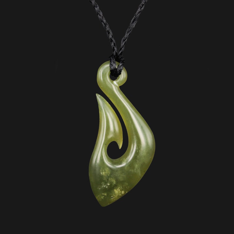 Handmade Maori-style Jade Fish Hook Necklace Timeless and - Etsy