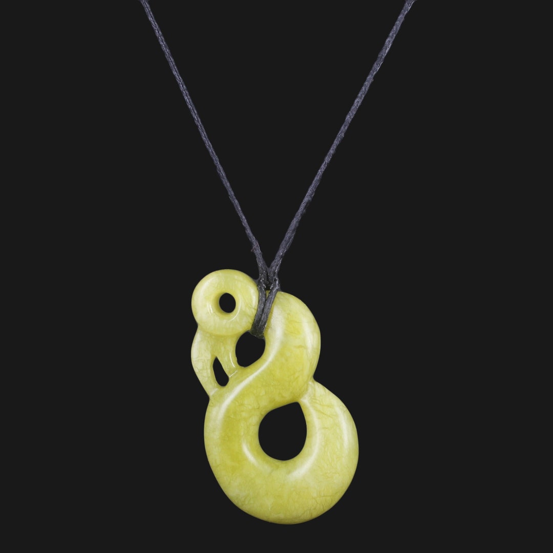 Handcrafted NZ Maori Manaia Style Green Jade Pendant With Adjustable ...