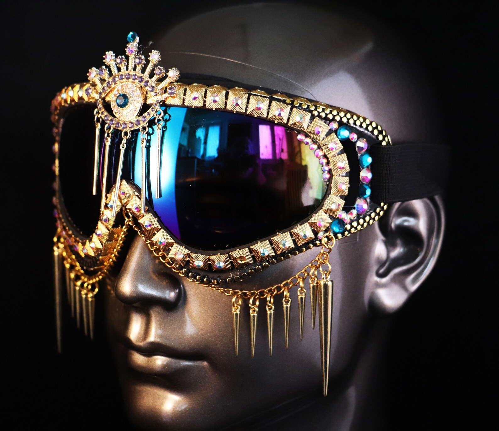 Playa Goggles, Third Eye Bling, Burner Goggles, Rhinestone Goggles ...