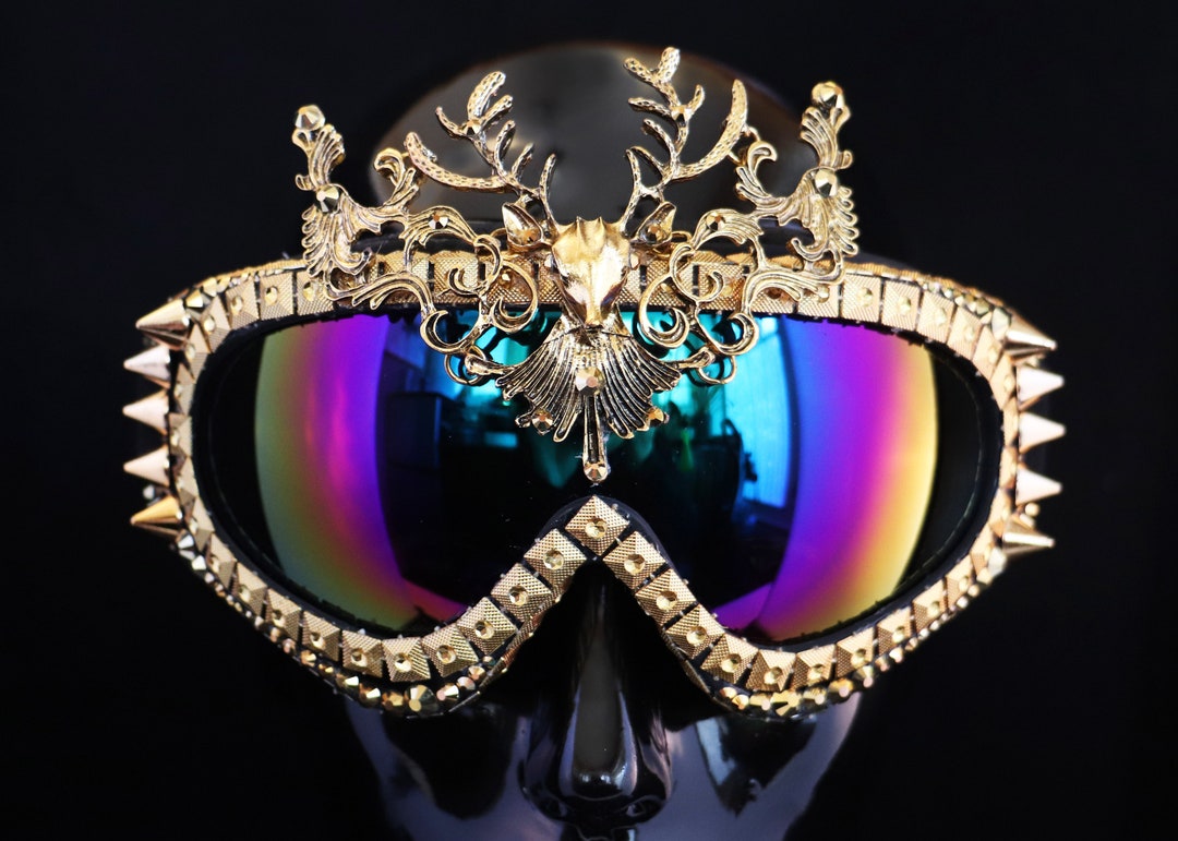 Playa Goggles Golden Stag Gold Dust Goggles Festival - Etsy