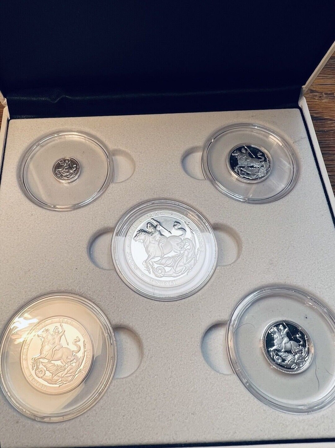 The Silver Sovereign Five Coin Set Quarter Half Full Double Quintuple ...