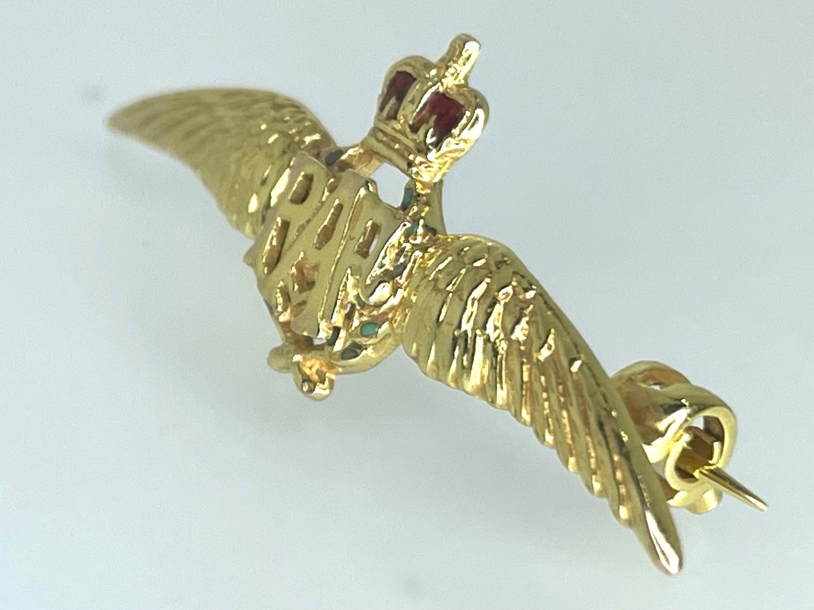 Vintage 9ct Yellow Gold RAF Royal Air Force Wings Pin Brooch 32.6x12 ...