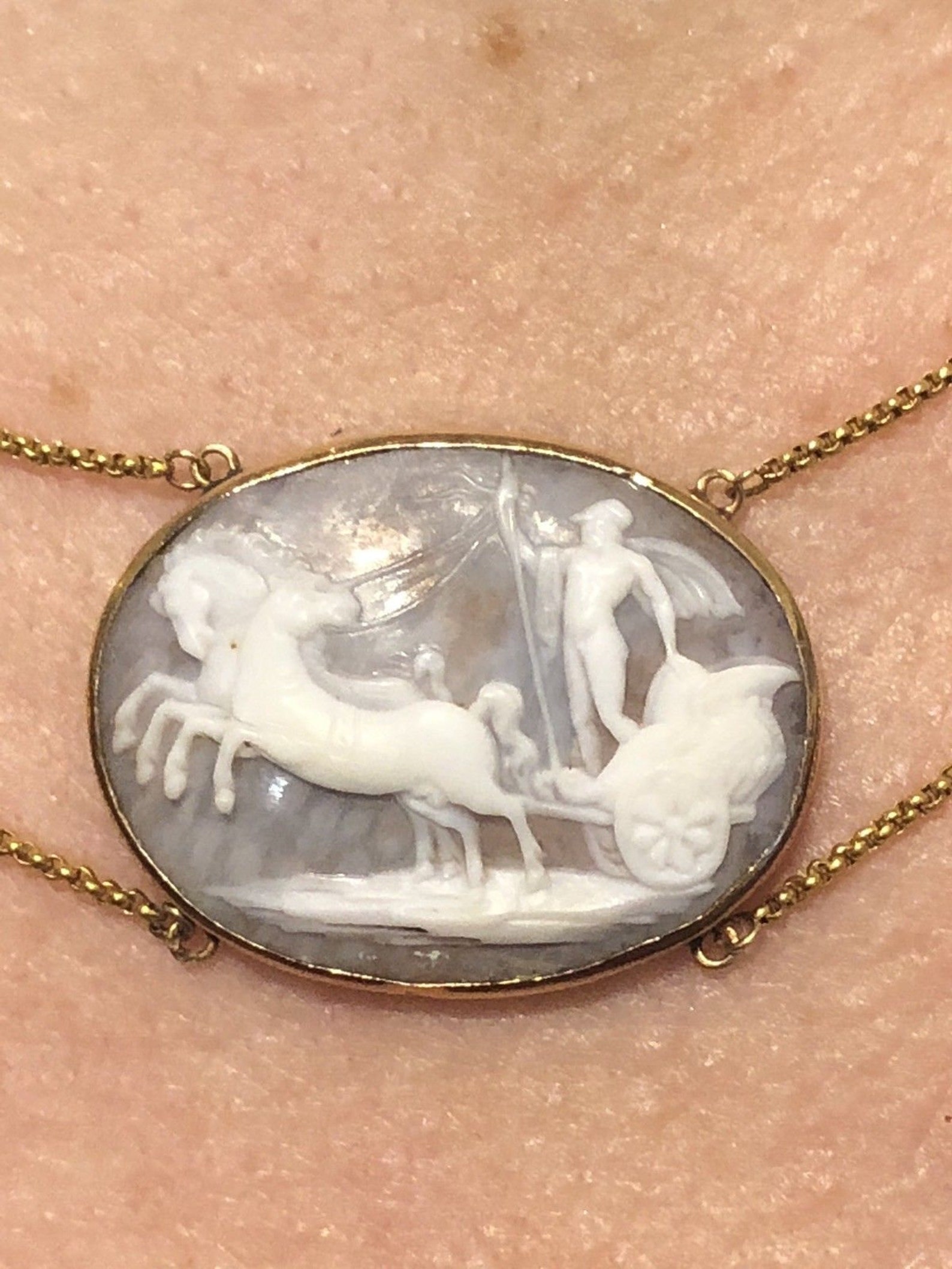 18 Carat Gold Georgian Greek 10 Putti Cameo Necklace 17.4g - Etsy UK