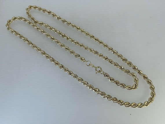 Vintage 1996 9ct Gold Twisted Rope Chain 24 1/2" Long… - Gem