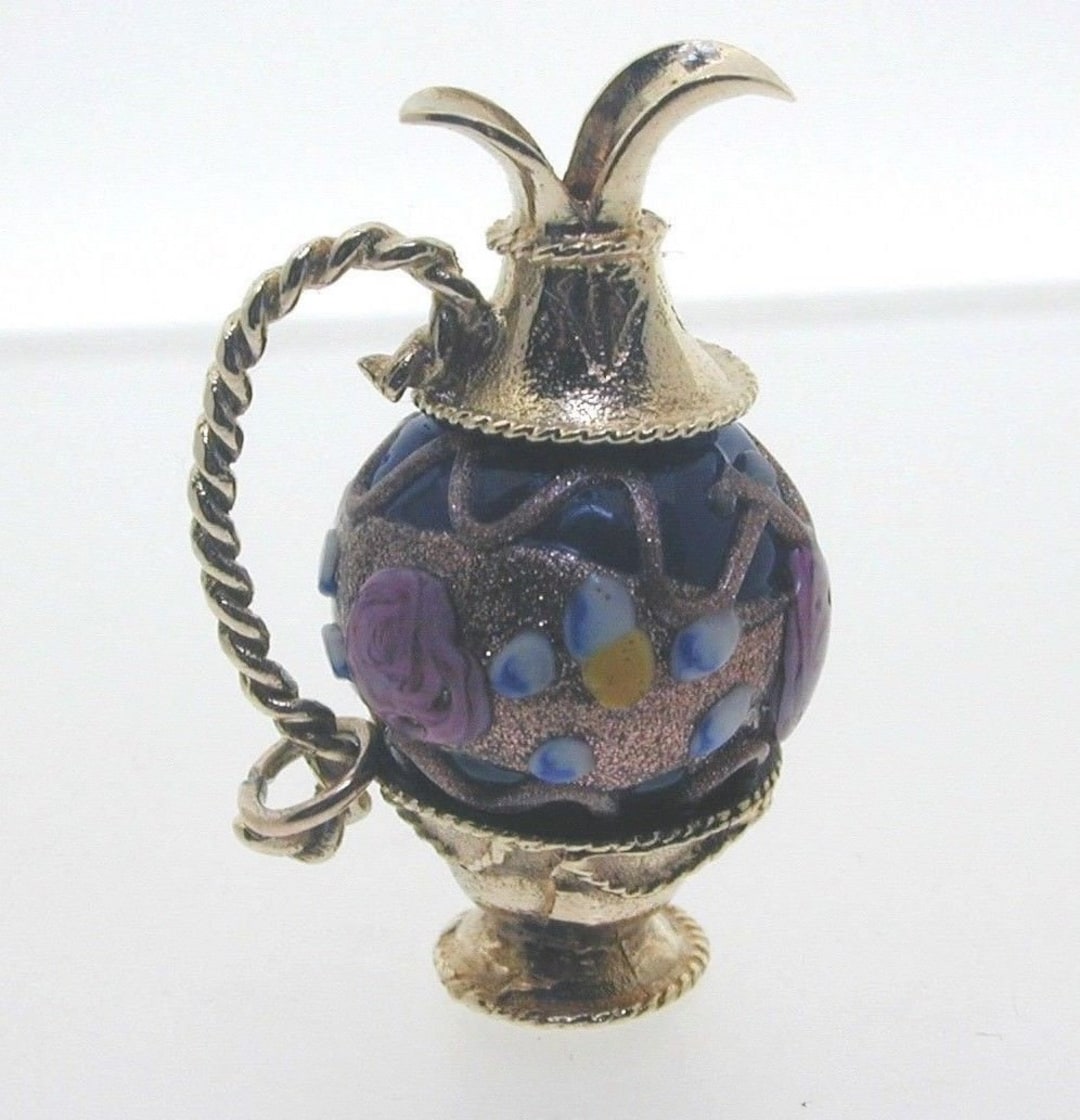 9ct Yellow Gold Ewer Jug With Fabulous Venetian Glass Body 13.2g - Etsy