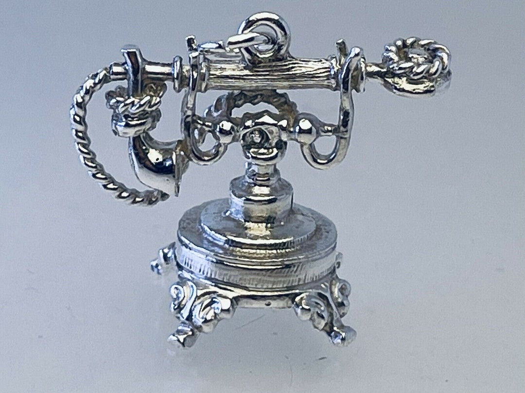 Silver Vintage Ornate Old Telephone Traditional Charm 3.5 Grams - Etsy
