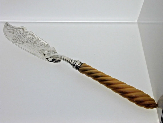 Antique Silver Fish Knife 1861 Beautiful Engraving Full | Etsy Canada