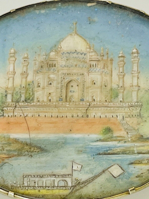 18ct Gold Antique Taj Mahal Miniature Painting Grand … - Gem