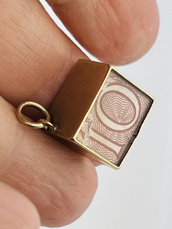 1964 Vintage 9ct Gold Charm 10 Shilling Bob Note 3g i… - Gem