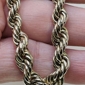 Vintage 1983 9ct Gold Graduated Twisted Rope Chain 18" Long 4-7mm Wide ...