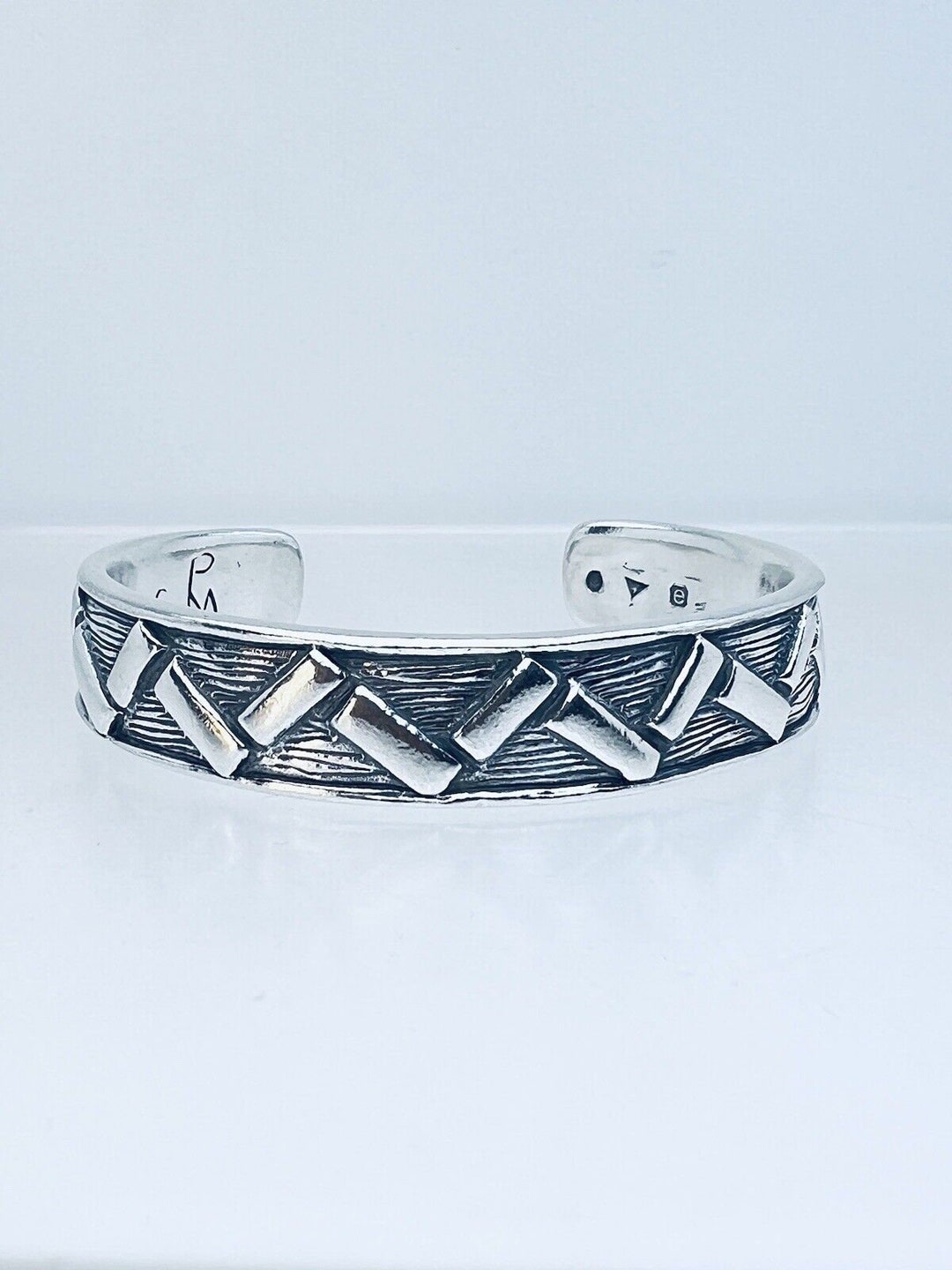 Silver Torque Bangle Bracelet Patrick Mavros Zimbabwe Chevron Design 6 ...