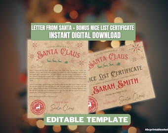 Editable Santa Naughty List Printable Customizable Official - Etsy