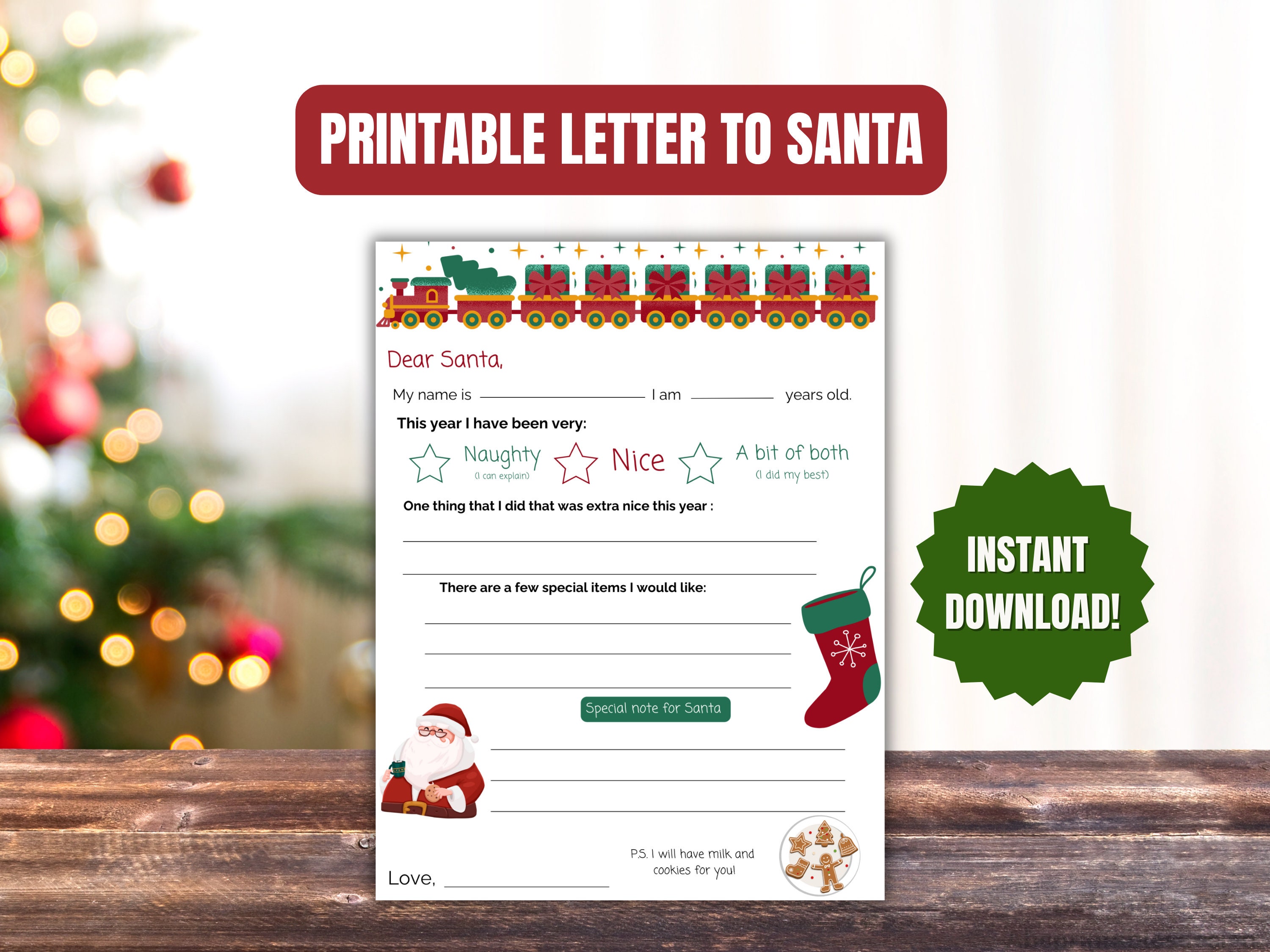 Printable Letter to Santa Kids Activity - Festive Holiday Fun for ...
