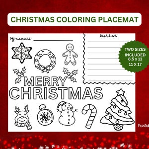 Printable Christmas Coloring Placemat for Kids - Fun Holiday Activity ...
