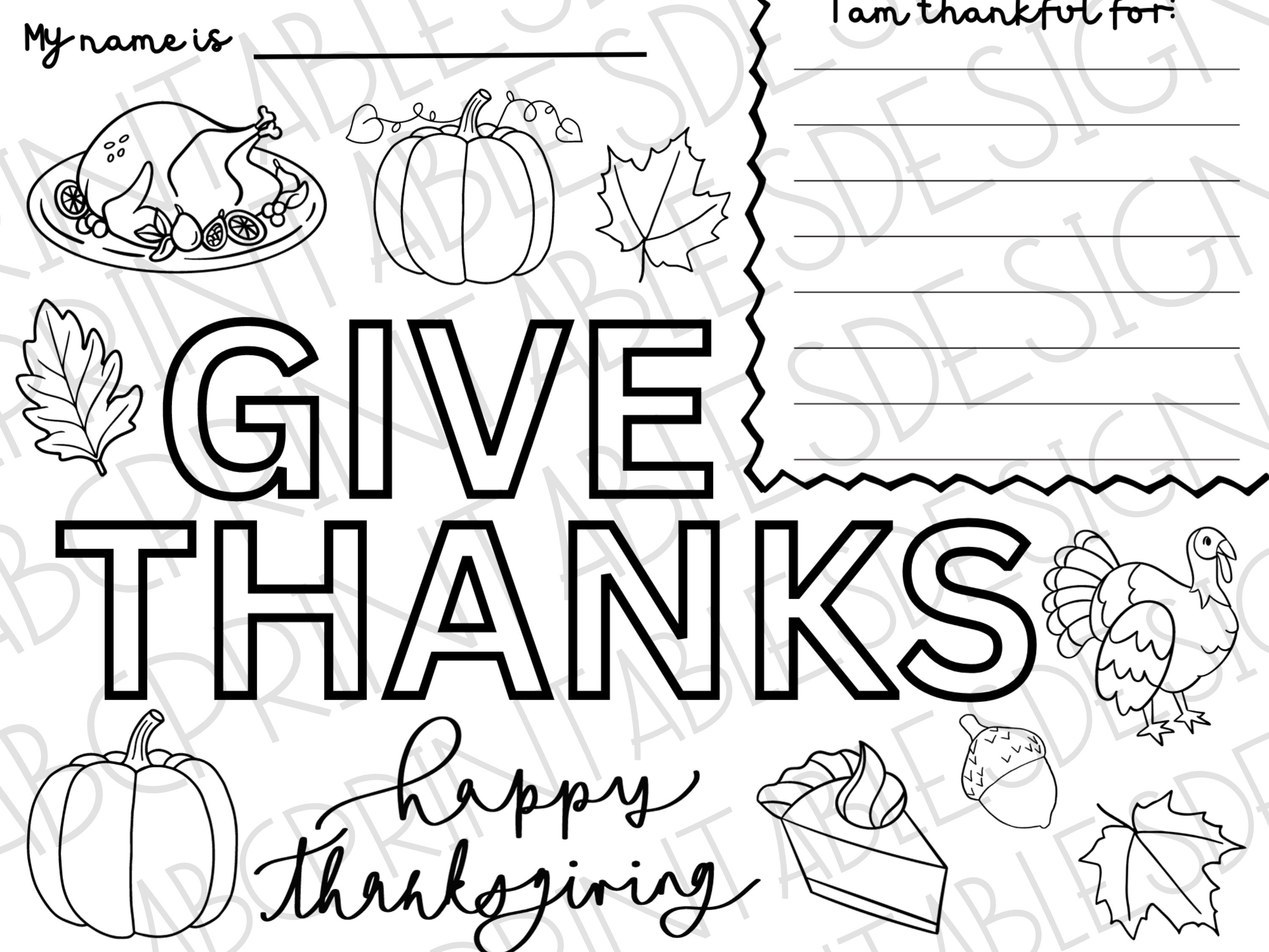 Printable Thanksgiving Placemat Bundle - Set of Two Festive and Fun ...