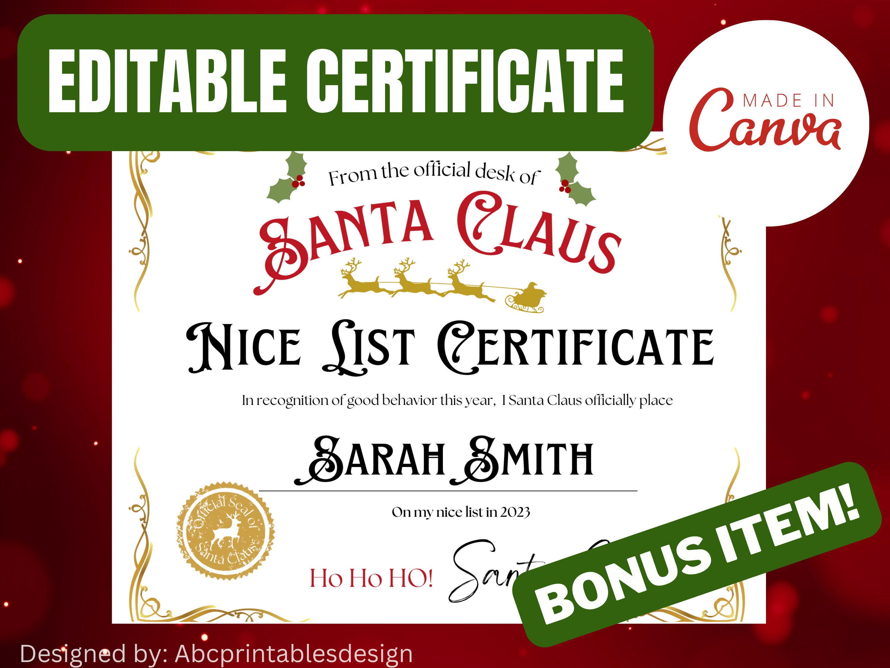 Official Letter From Santa Bundle: Personalized Letter & Nice List ...