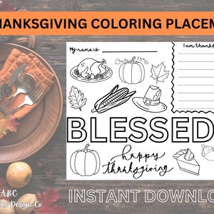Printable Thanksgiving Placemats, 8.5x11 and 11x17, Thanksgiving ...