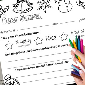 Printable Letter to Santa Coloring Sheet - Festive Kids Activity ...