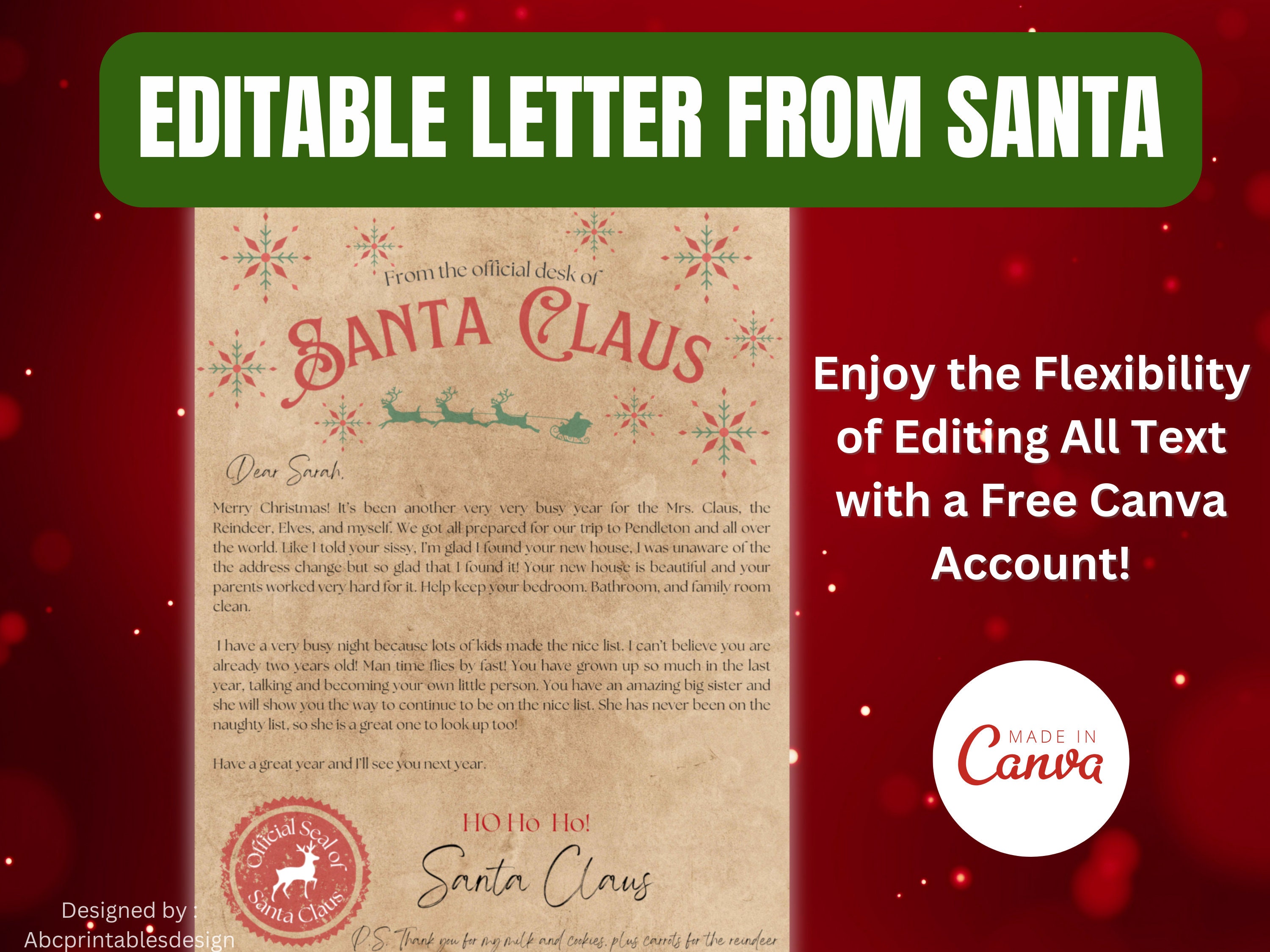 Official Letter From Santa Bundle: Personalized Letter & Nice List ...