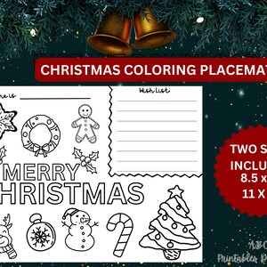 Printable Christmas Coloring Placemat for Kids - Fun Holiday Activity ...