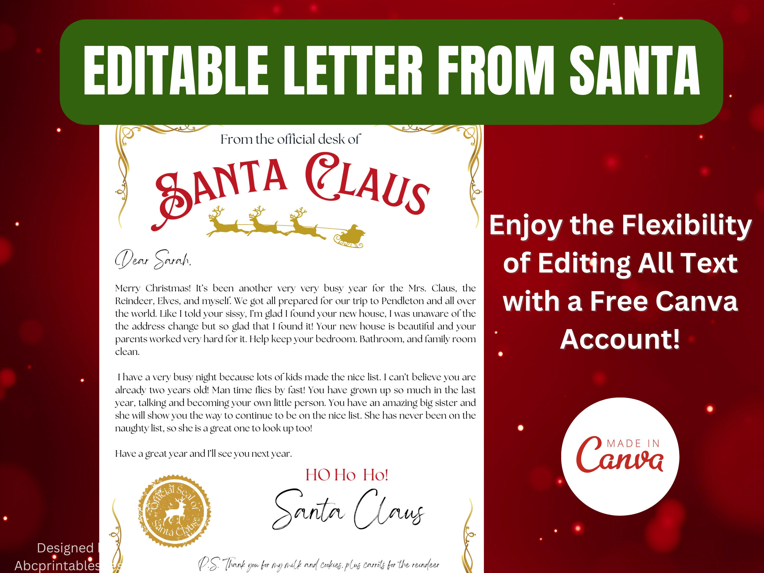Official Letter From Santa Bundle: Personalized Letter & Nice List ...