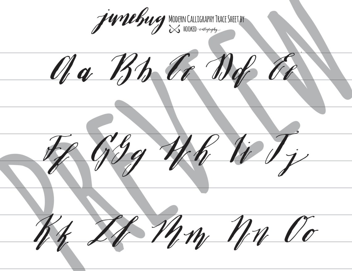 Modern Calligraphy Alphabet Practice Trace Sheet - Digital Download - Etsy