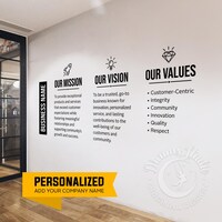 3D Our Values, Office Wall Decor, Values Wall Art for Office, Raised ...